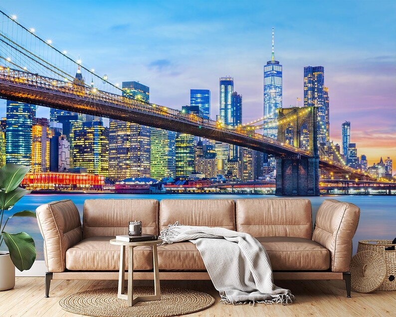 Brooklyn Bridge Wall Mural – New York City Skyline Wall Decor for ...