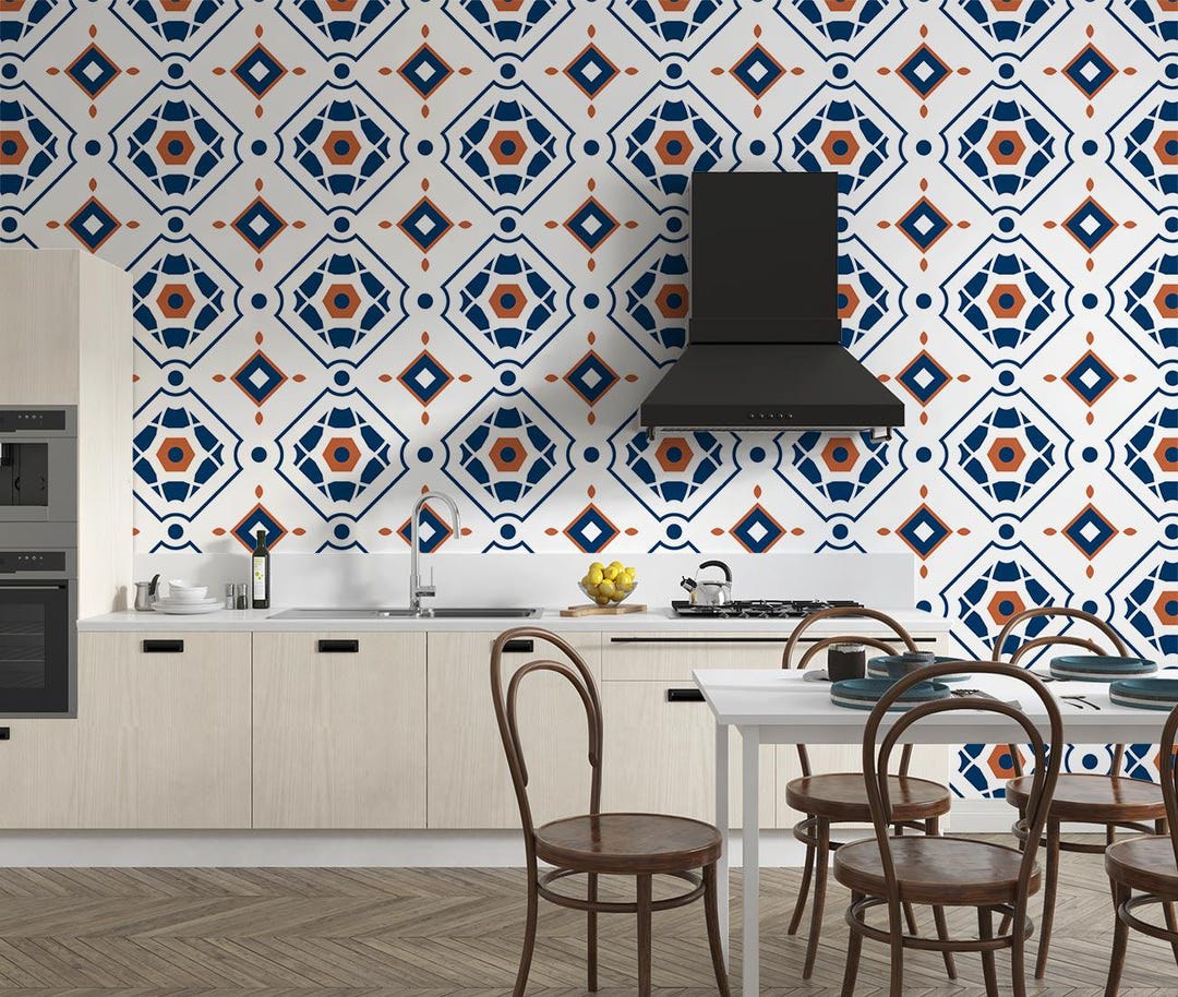 Arabesque Pattern Wallpaper Mural, Peel-and-stick, Wallpaper Wallmural ...