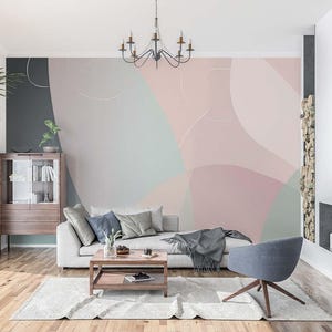 Abstract Pastel Wall Mural: Elegant Minimalist Wallpaper (peel & Stick ...