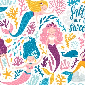 Mermaid Wall Mural | Wallpaper Peel-and-stick Wallmural - Etsy