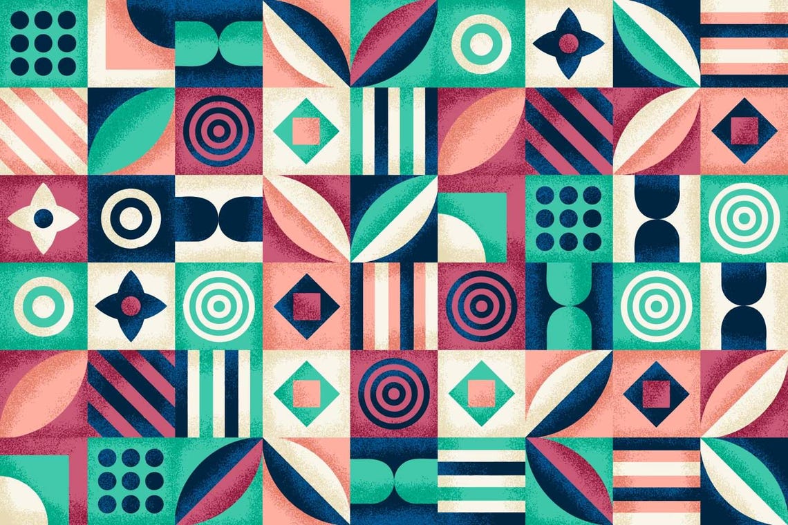 Geometric Pattern Wallpaper Mural | Peel and Stick Wall Mural - Etsy