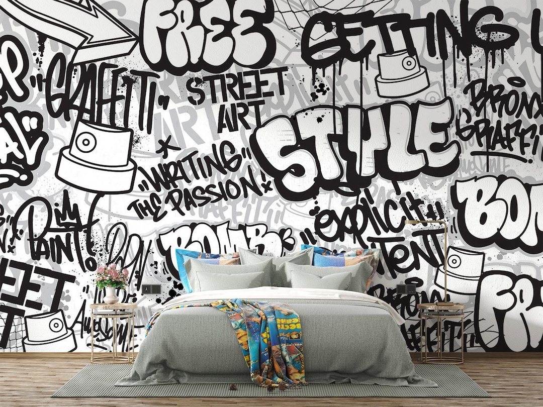 Street Art Wall Mural – Edgy, Modern Graffiti Wall Decor for Bold ...