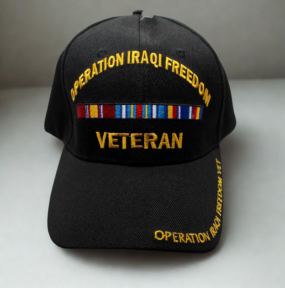Operation Iraqi Freedom Veteran Baseball Hat. Black Embroidered Cap ...