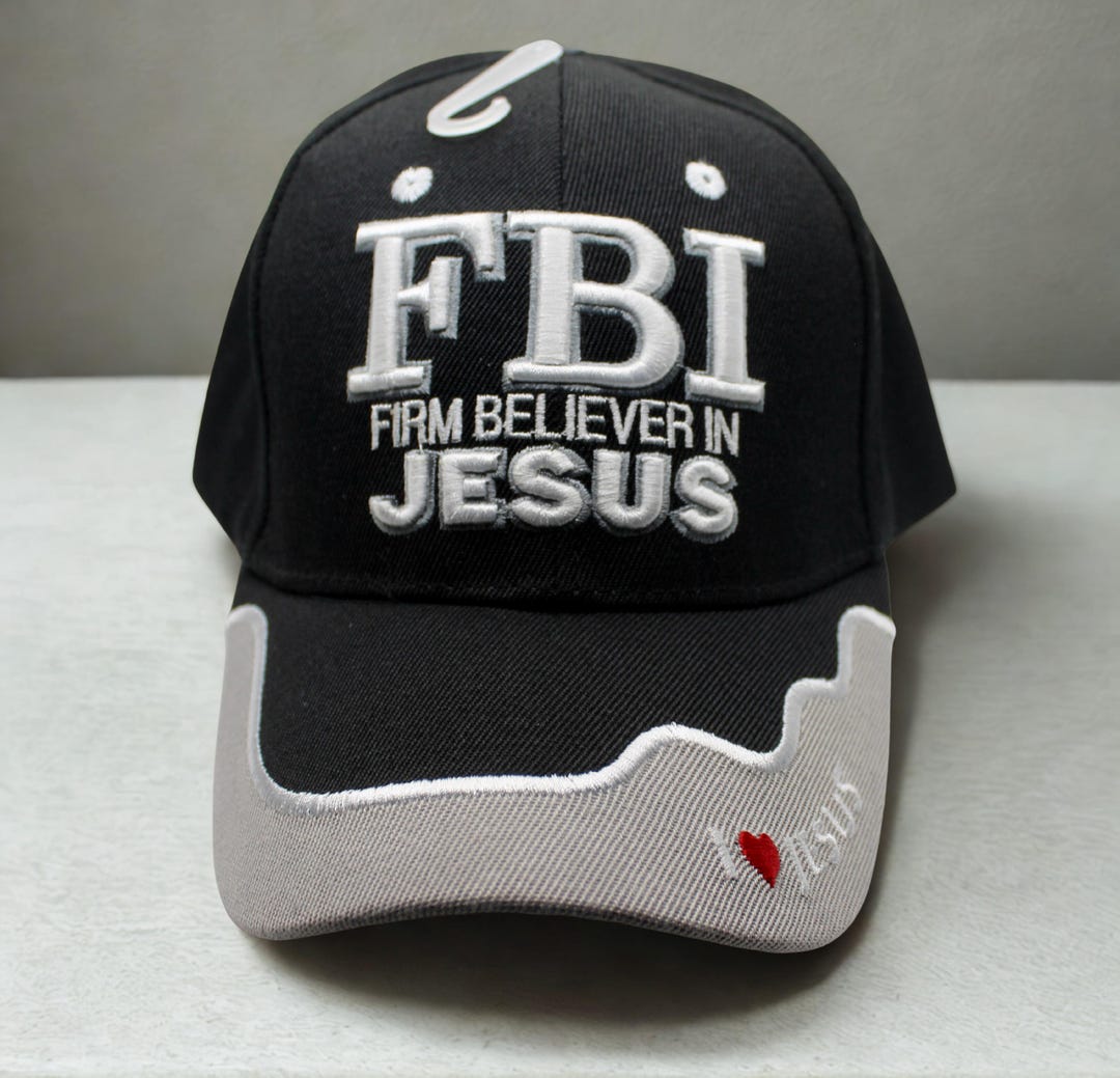 FBI Hat. Firm Believer in Jesus Black Cap. Christian Hat. Jesus Hat. I ...