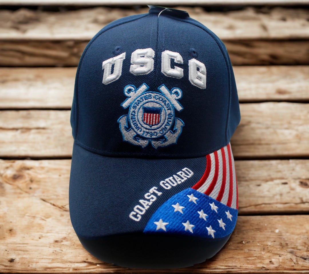 US Coast Guard Hat With American Flag – Adjustable Patriotic Hat ...