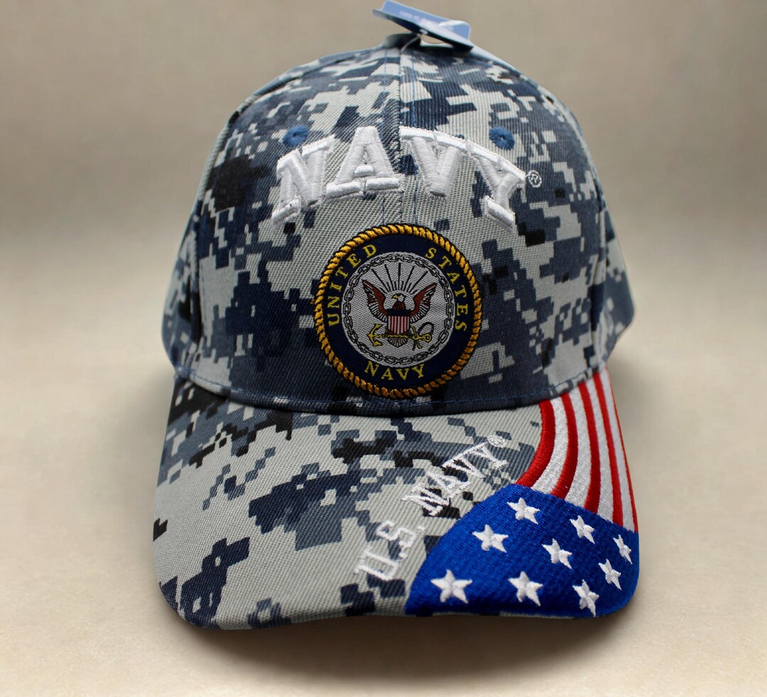 US Navy Hat – Premium Navy Camo Hat– Embroidered Navy Trucker Hat – Dad ...