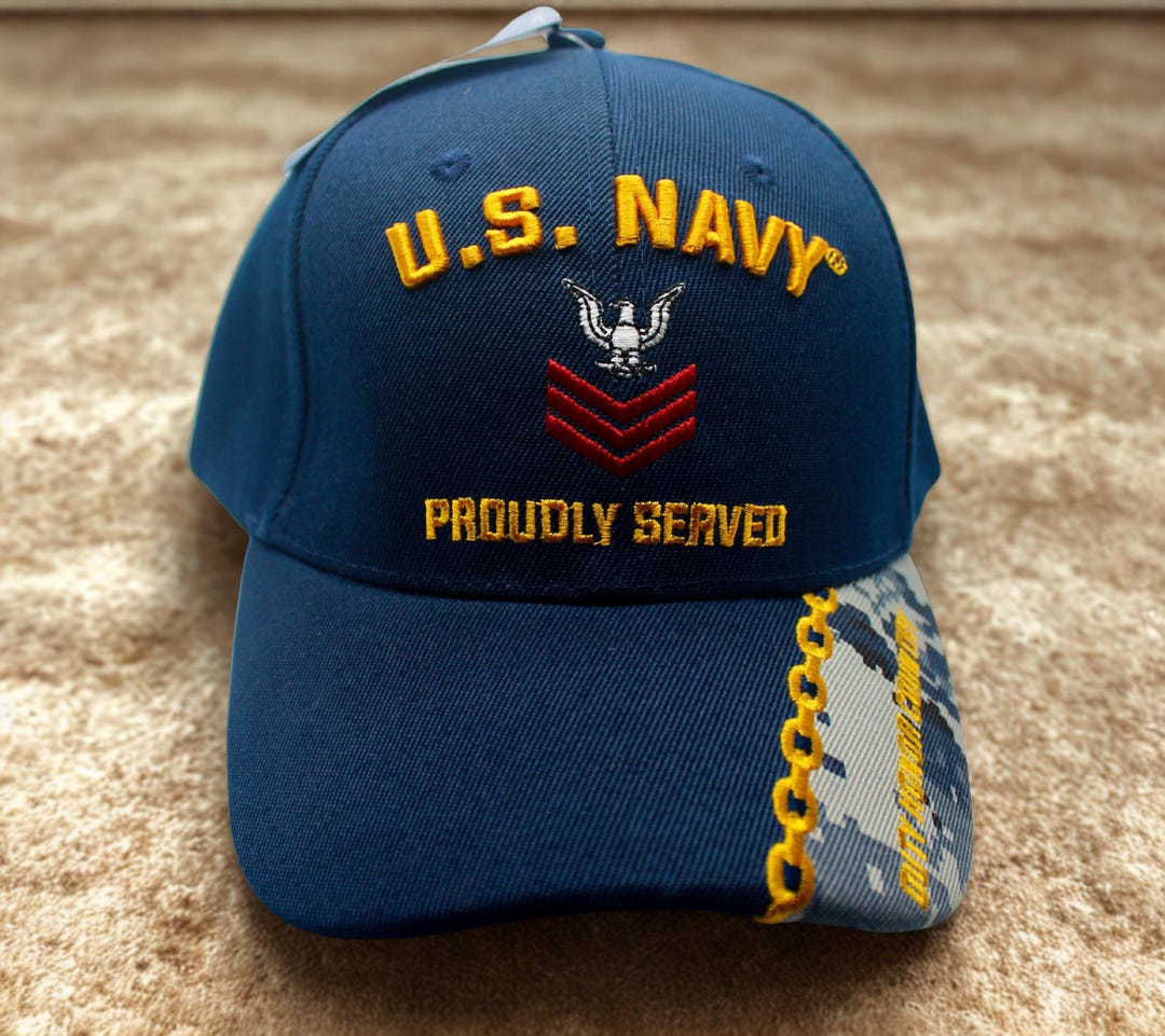 U.S Navy Hat. Officially Licensed U.S Navy Blue Hat. Embroidered U.S ...