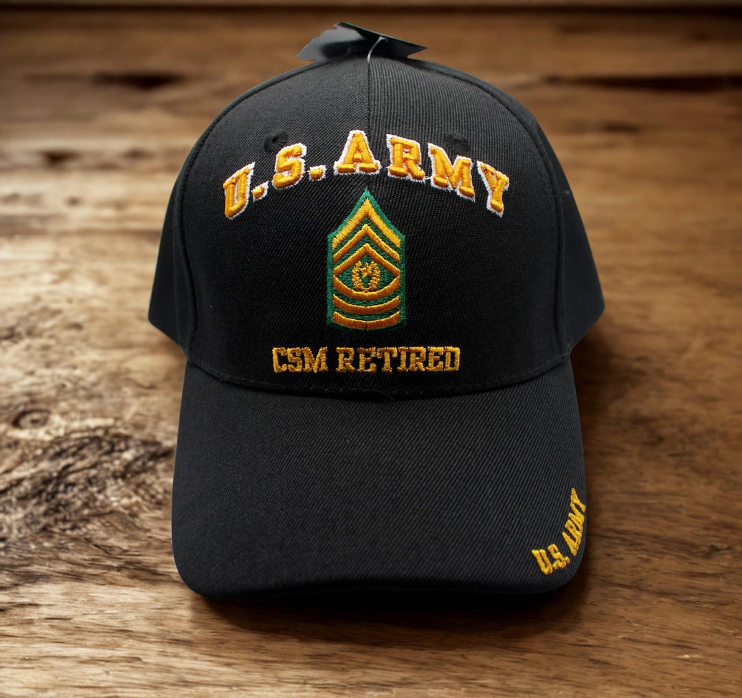 US Army Command Sergeant Major Retired Hat. US Army Hat. Army Logo Hat ...
