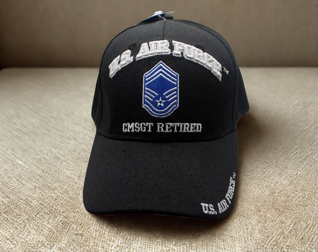 CMSGT Retired Air Force Hat. U.S Air Force Black Cap for Veterans ...