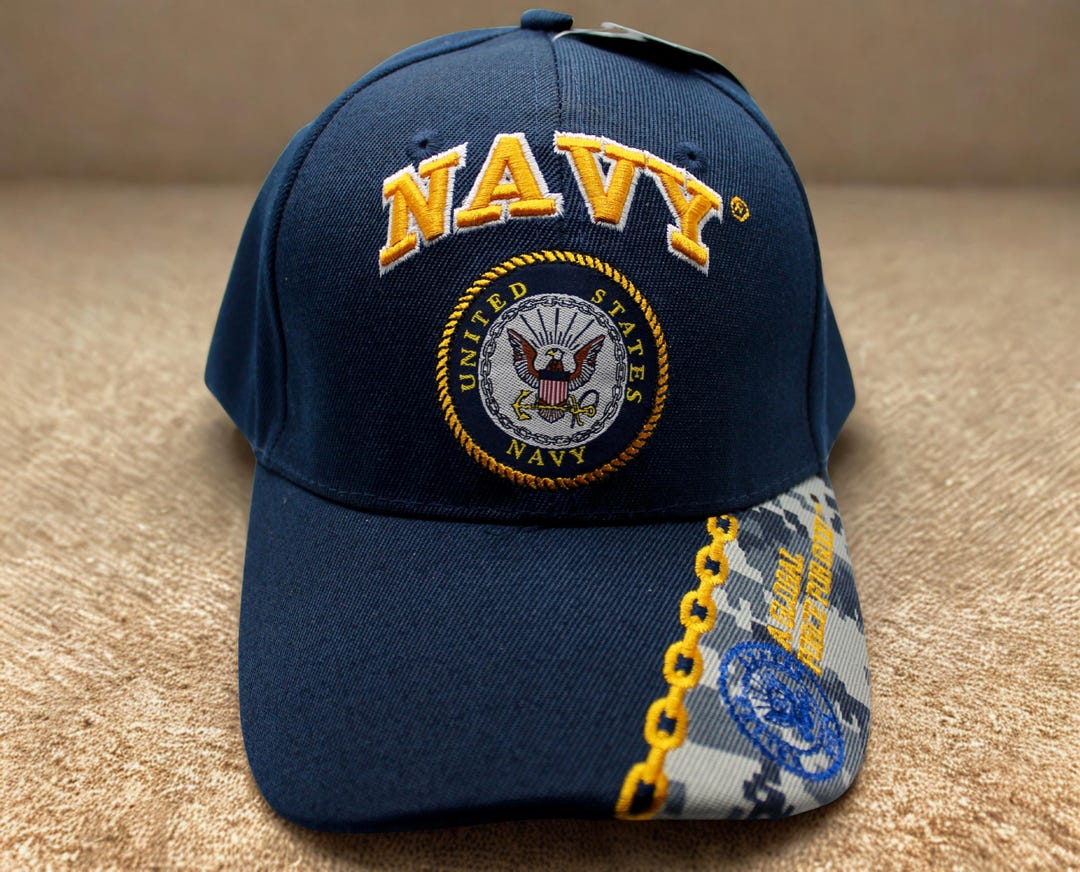 US Navy 250th Anniversary Hat. Navy Blue Hat. Embroidered US Navy ...