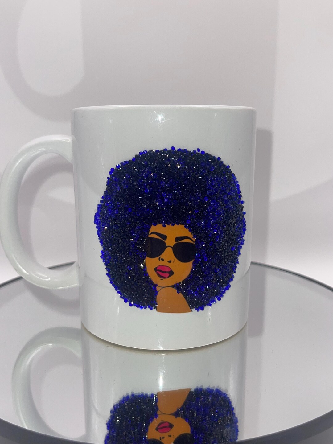 Bling Mug Sparkly Afro Mug - Etsy