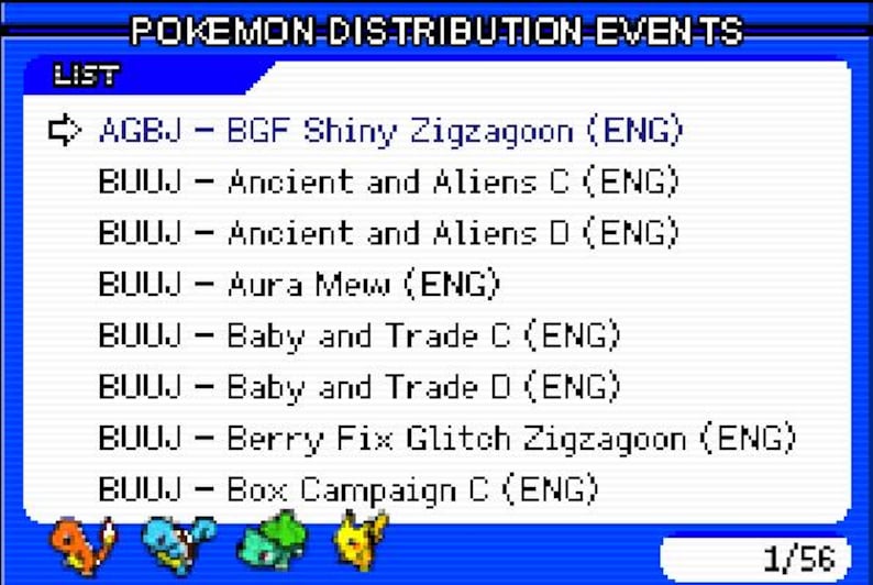 Pokemon Event Distribution for 3rd Generation Games English - Etsy