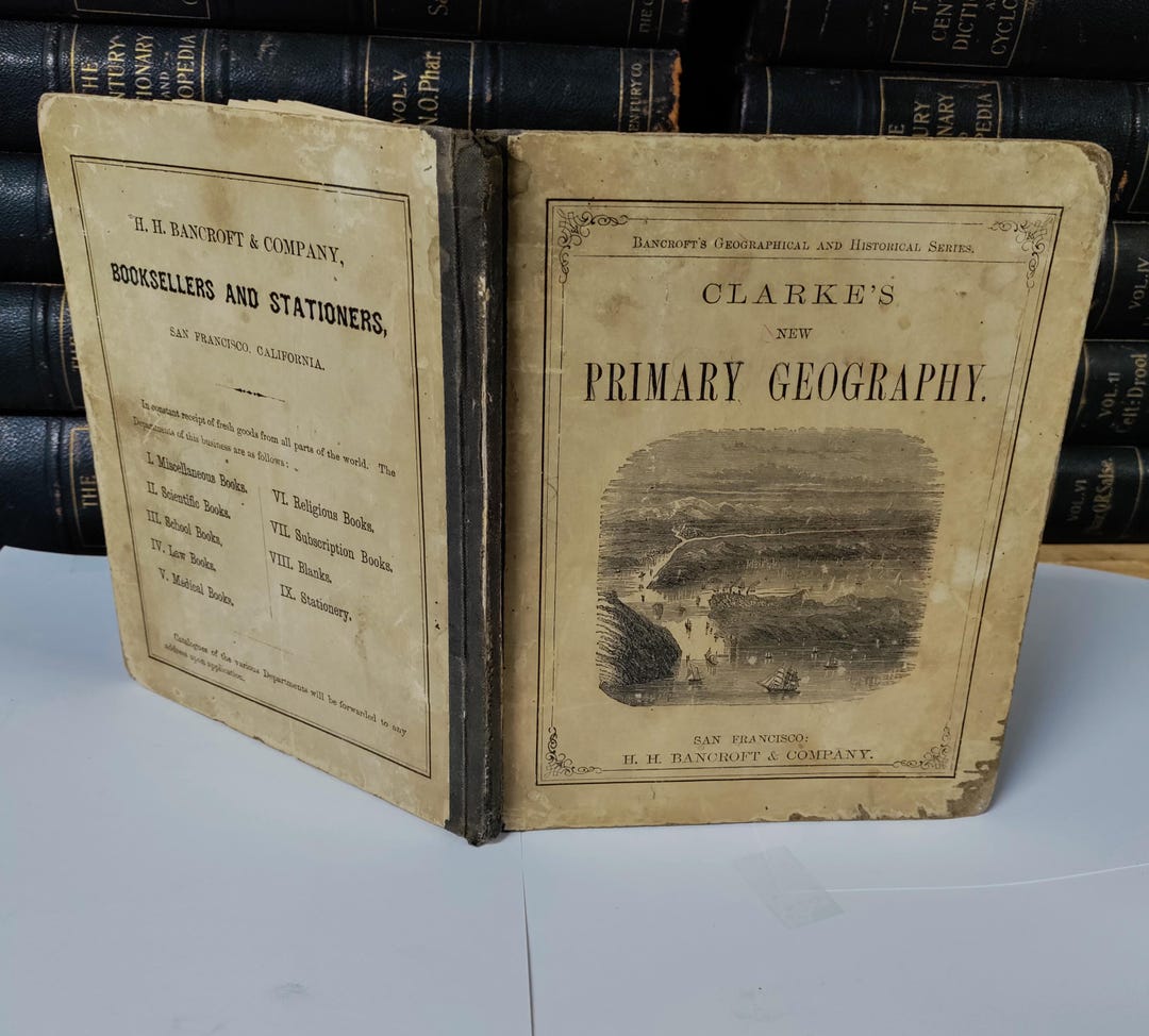 Vintage 1866 School Geography Book | Bancroft Company San Francisco ...