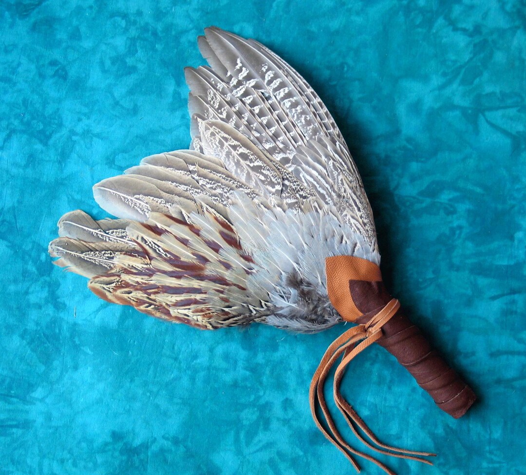 Shaman's Smudge Fan Pheasant Wing With Saddle and Brown Buckskin - Etsy