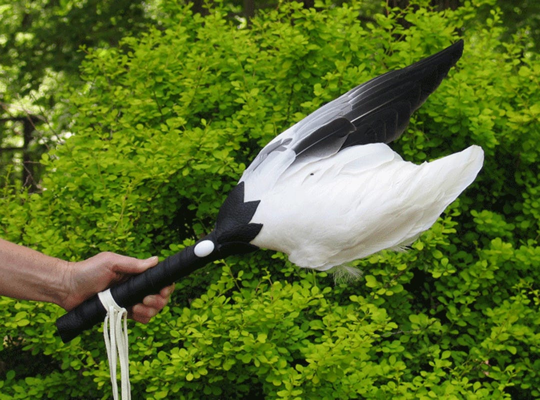 Smudge Fan Sacred Snow Goose Wing Fan With White Onyx Cabachon, Black ...