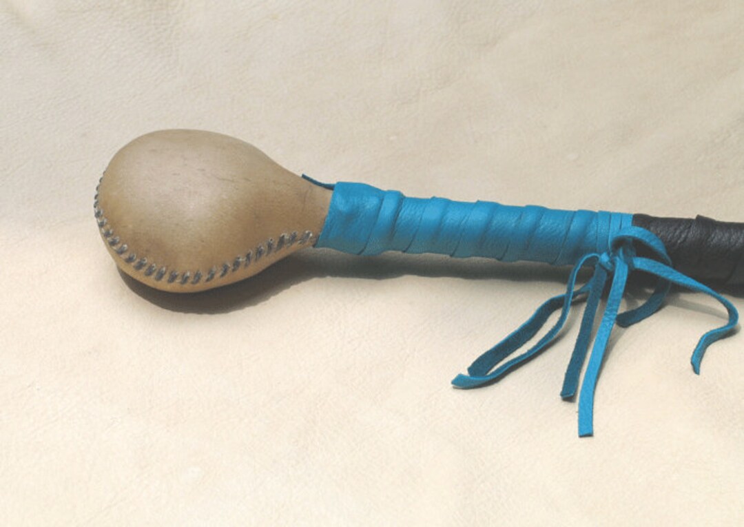 Shamanic Rawhide Rattle With Buckskin Spiral Over Maple Wood Handle - Etsy