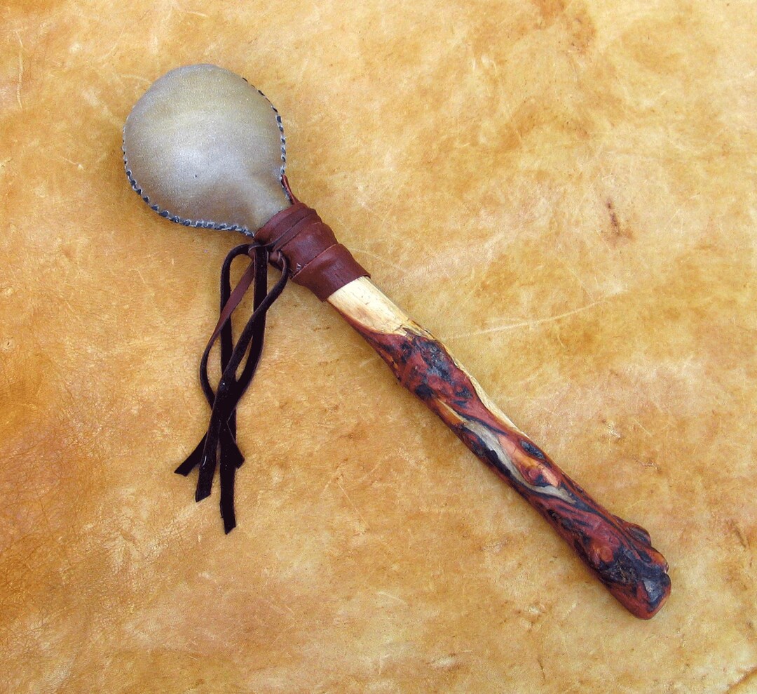 Buffalo Rawhide Rattle: Shamanic Diamond Willow Handle - Etsy