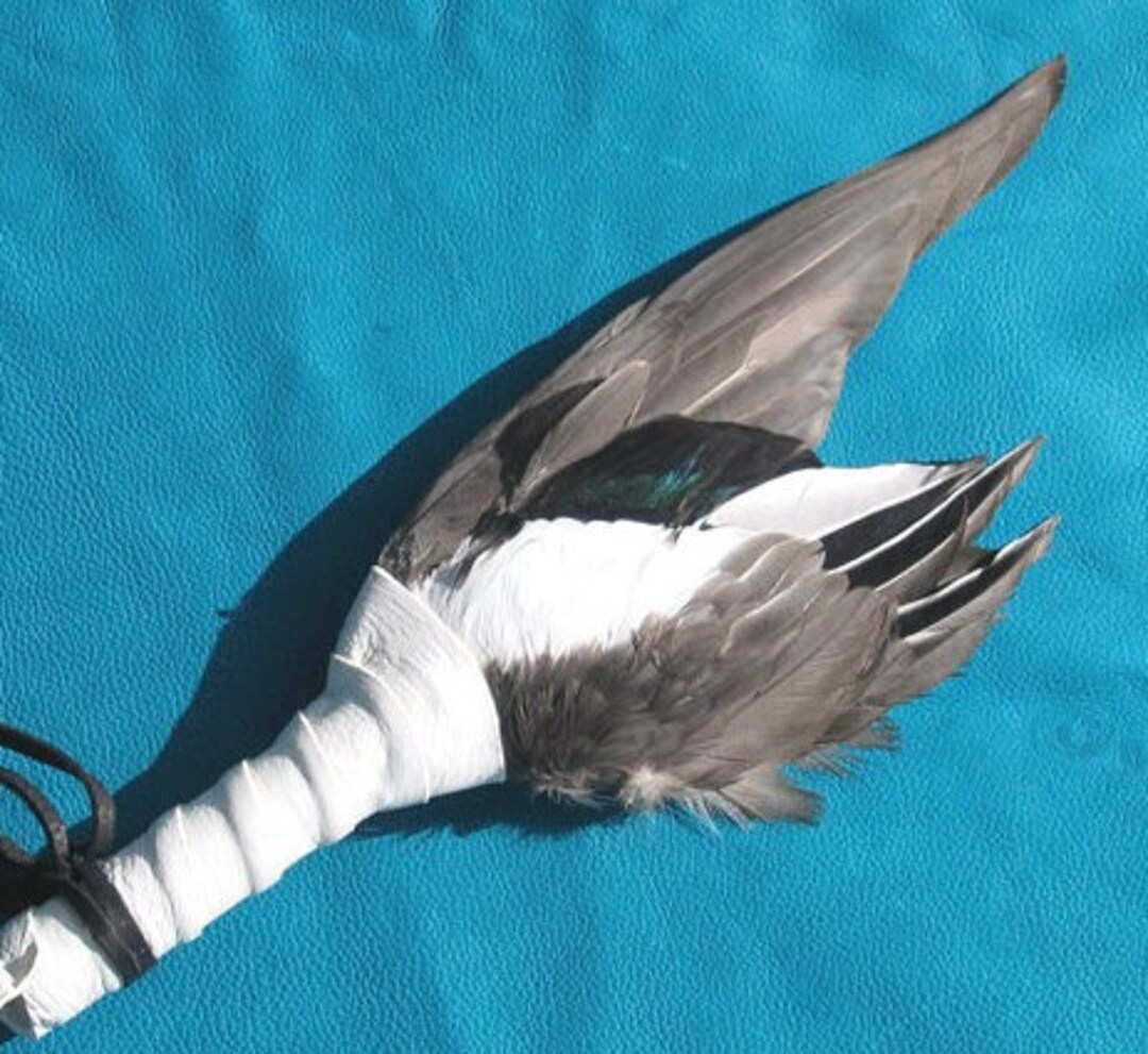 Sale... Smudge Fan Mallard Duck Iridescent Wing Fan With White Buckskin ...