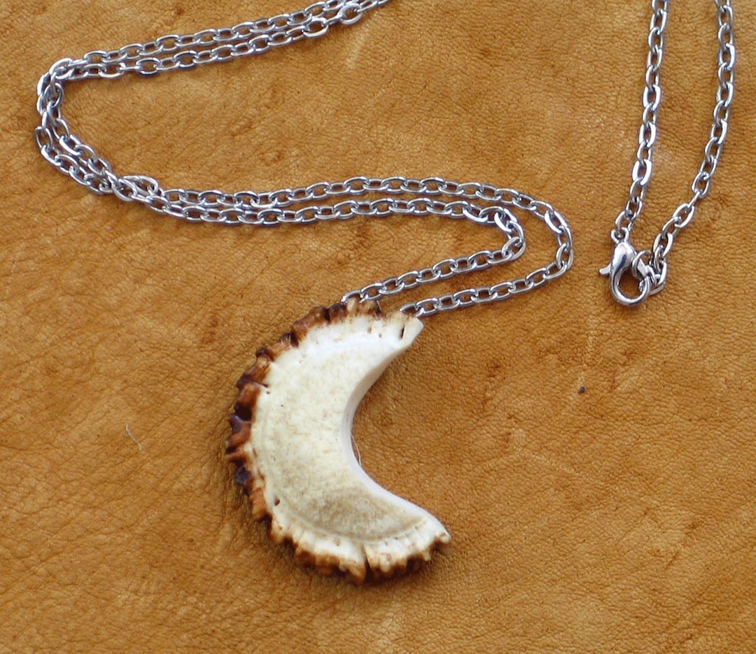 Crescent Moon Deer Antler Burr Jewelry Pendant - Etsy