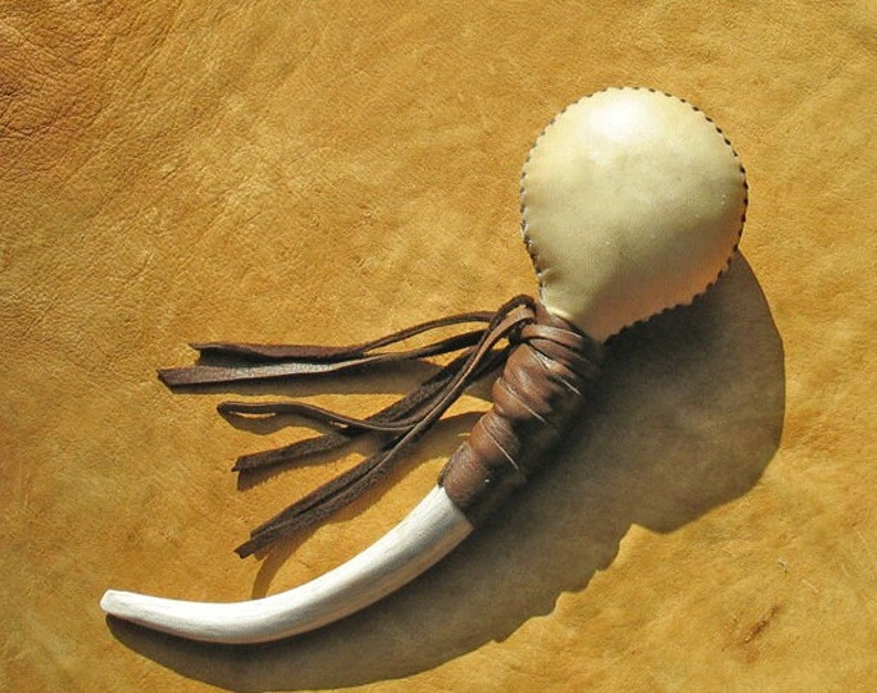 Rattle Shamanic Deer Rawhide With Deer Antler Handle - Etsy