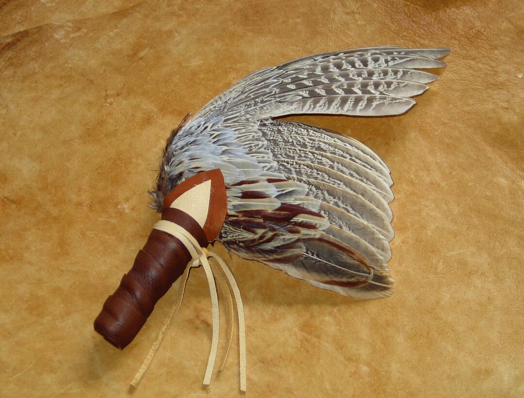 Shaman's Smudge Fan Pheasant Wing With Saddle and Brown Buckskin - Etsy