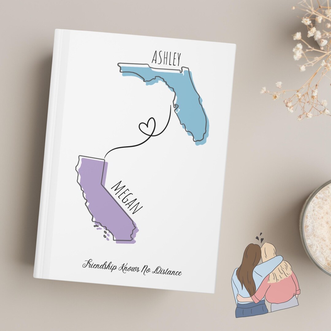 Friendship Journal, Best Friend Letters, State Outline Notebook ...