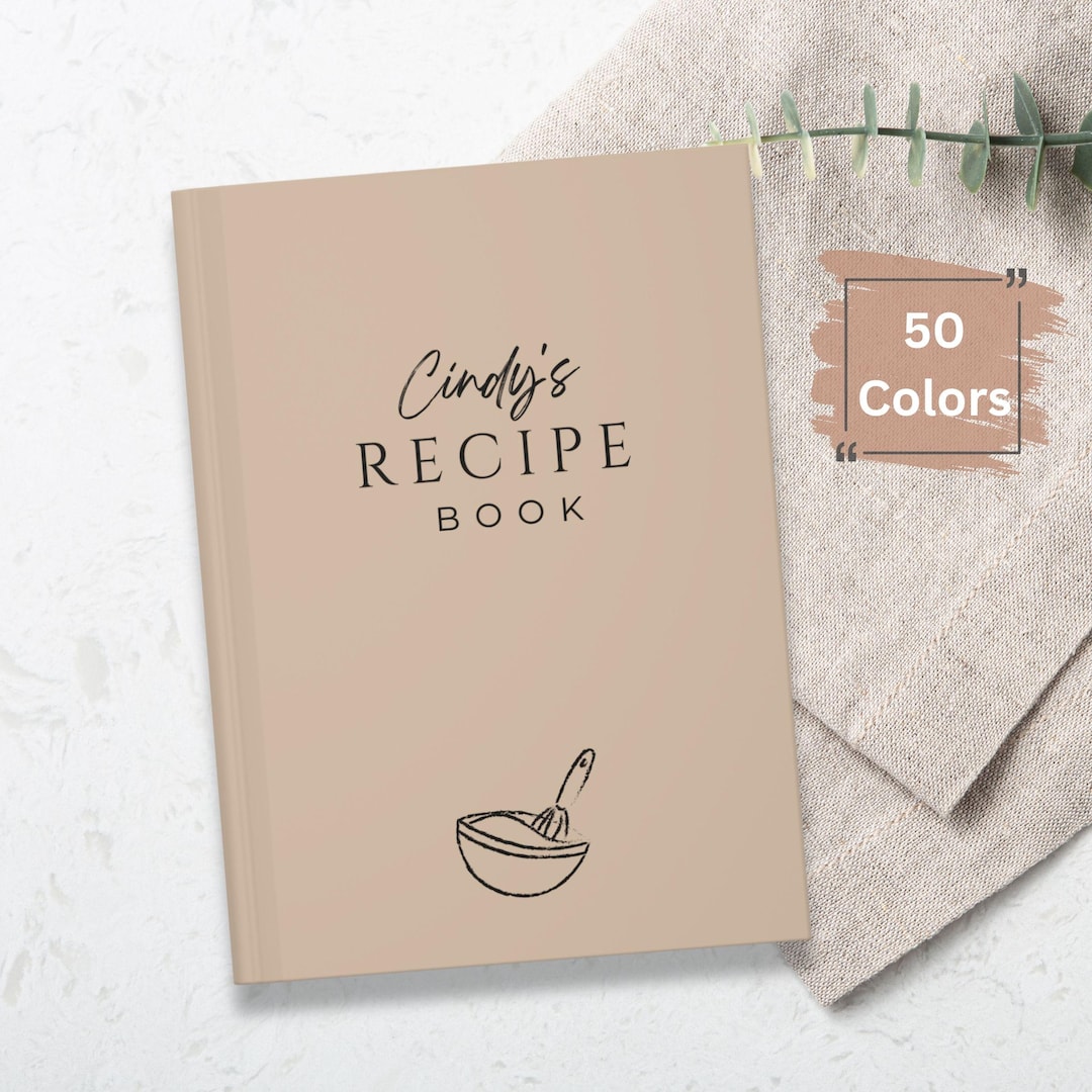Personalized Lined Recipe Book, Custom Cooking Journal, Custom Cooking ...