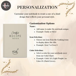 Personalized Lined Recipe Book, Custom Cooking Journal, Custom Cooking ...