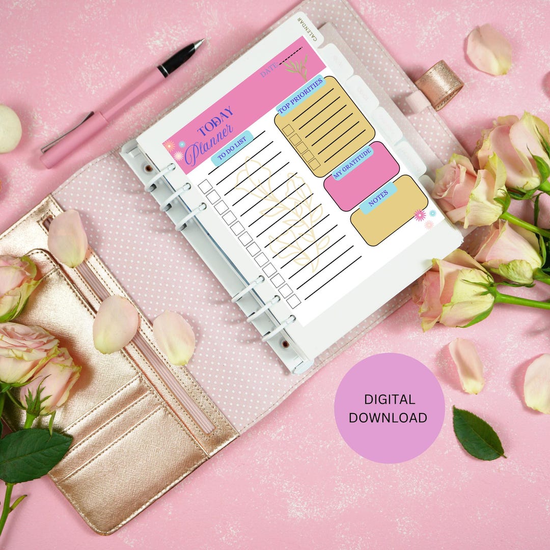 Personal Daily Planner, Today Daily Planner, Undated Planner, Simple ...