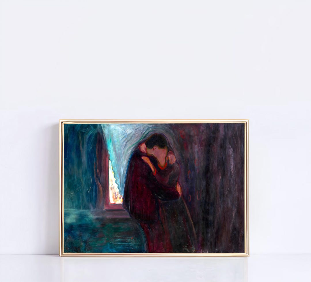 Edvard Munch the Kiss Extended Art Print, Large Horizontal Wall Art ...