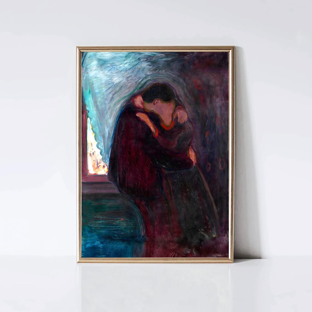 Edvard Munch the Kiss Extended Art Print, Large Vertical Wall Art ...
