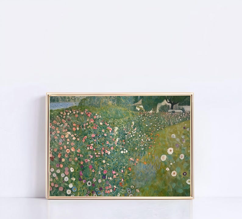 Gustav Klimt Poster: Extended Italian Garden Landscape premium Giclée ...
