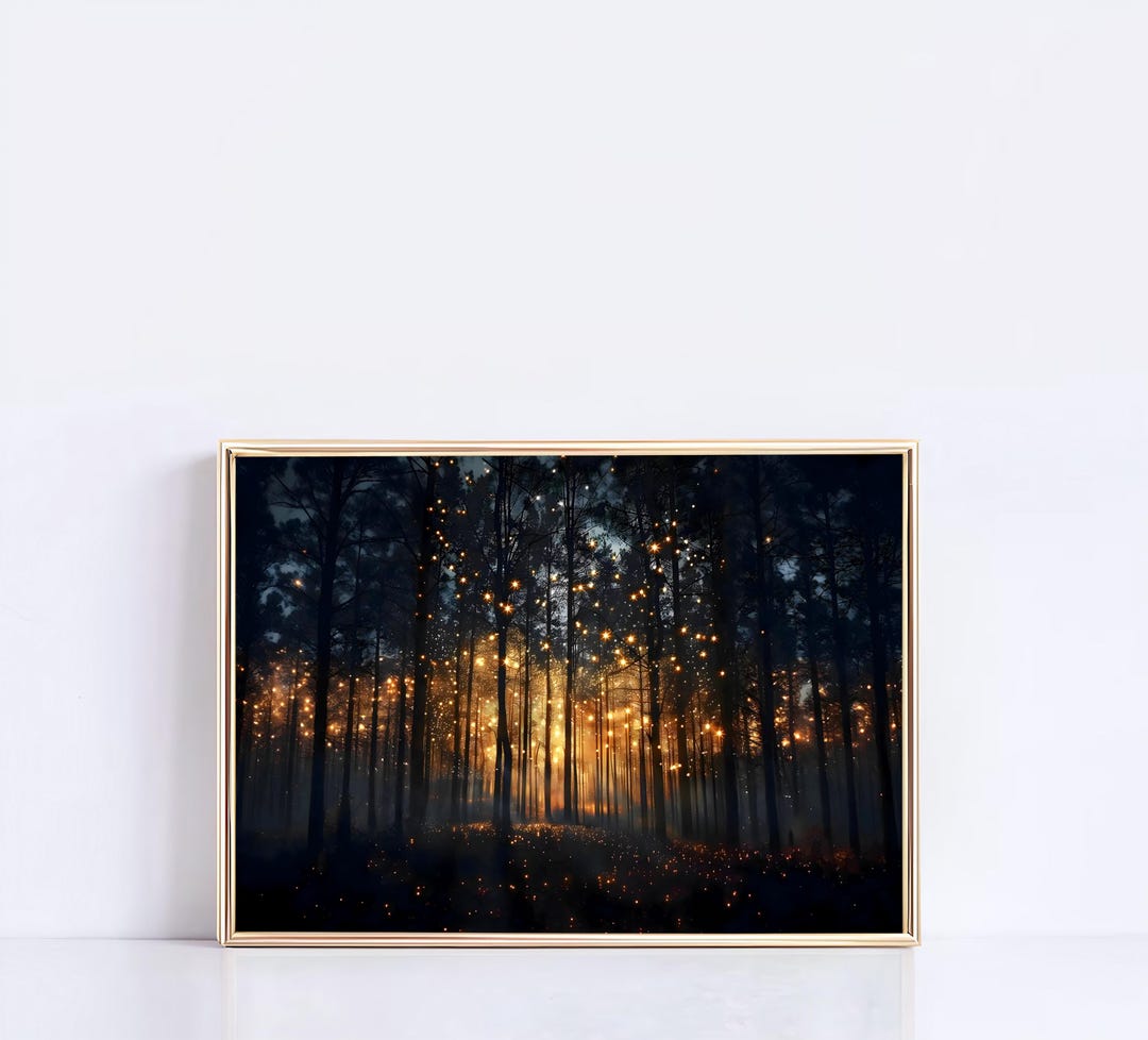 Enchanted Forest Firefly Print | Botanical Wall Art | Panoramic ...