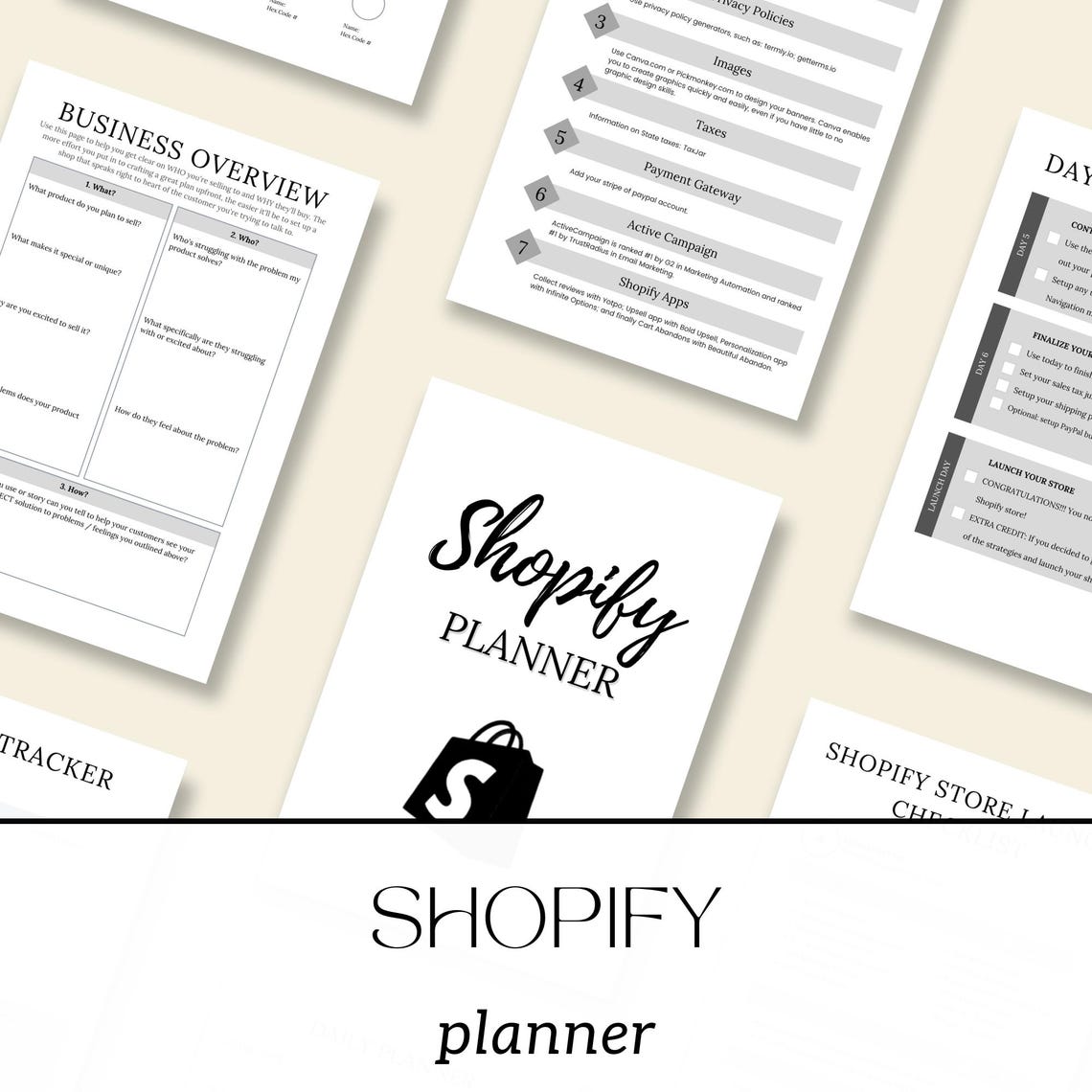 Shopify Store Planner Business Launch Checklist Digital Download ...