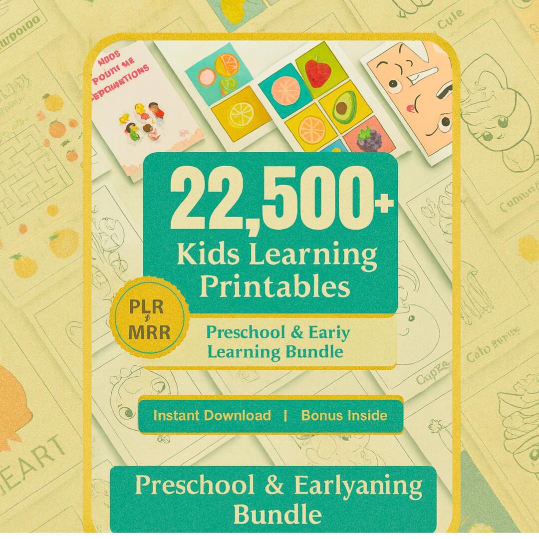 22,500+ Kids Learning Printables Mega Bundle | Classroom & Homeschool ...