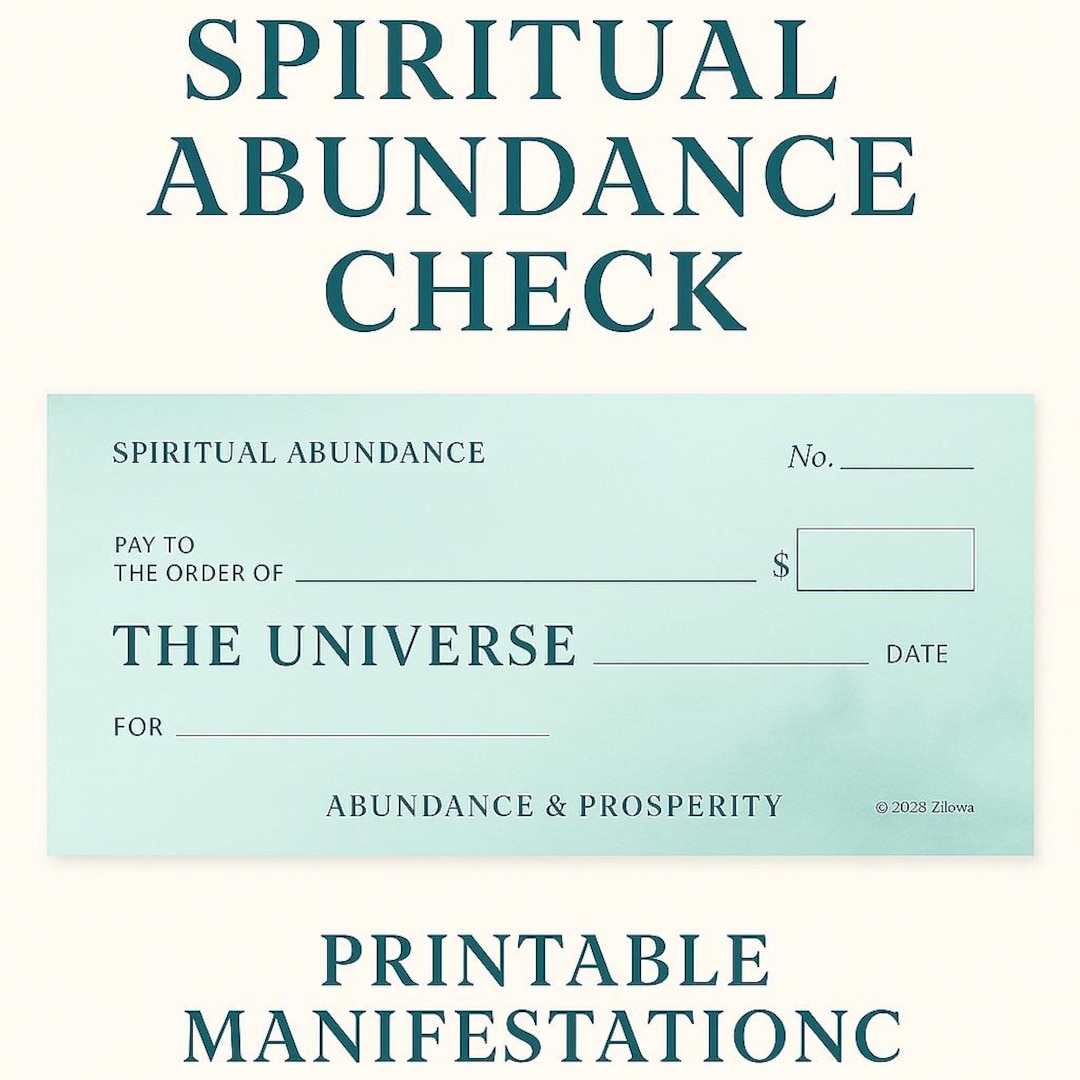 Printable Abundance Check | Manifestation Tool (PDF) - Etsy