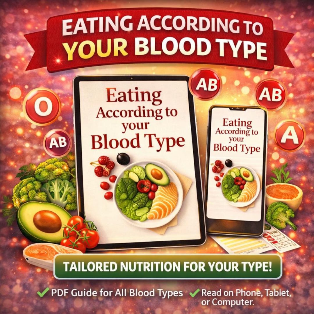 Printable Blood Type Diet Nutrition Guide Digital Ebook | Eat Right ...