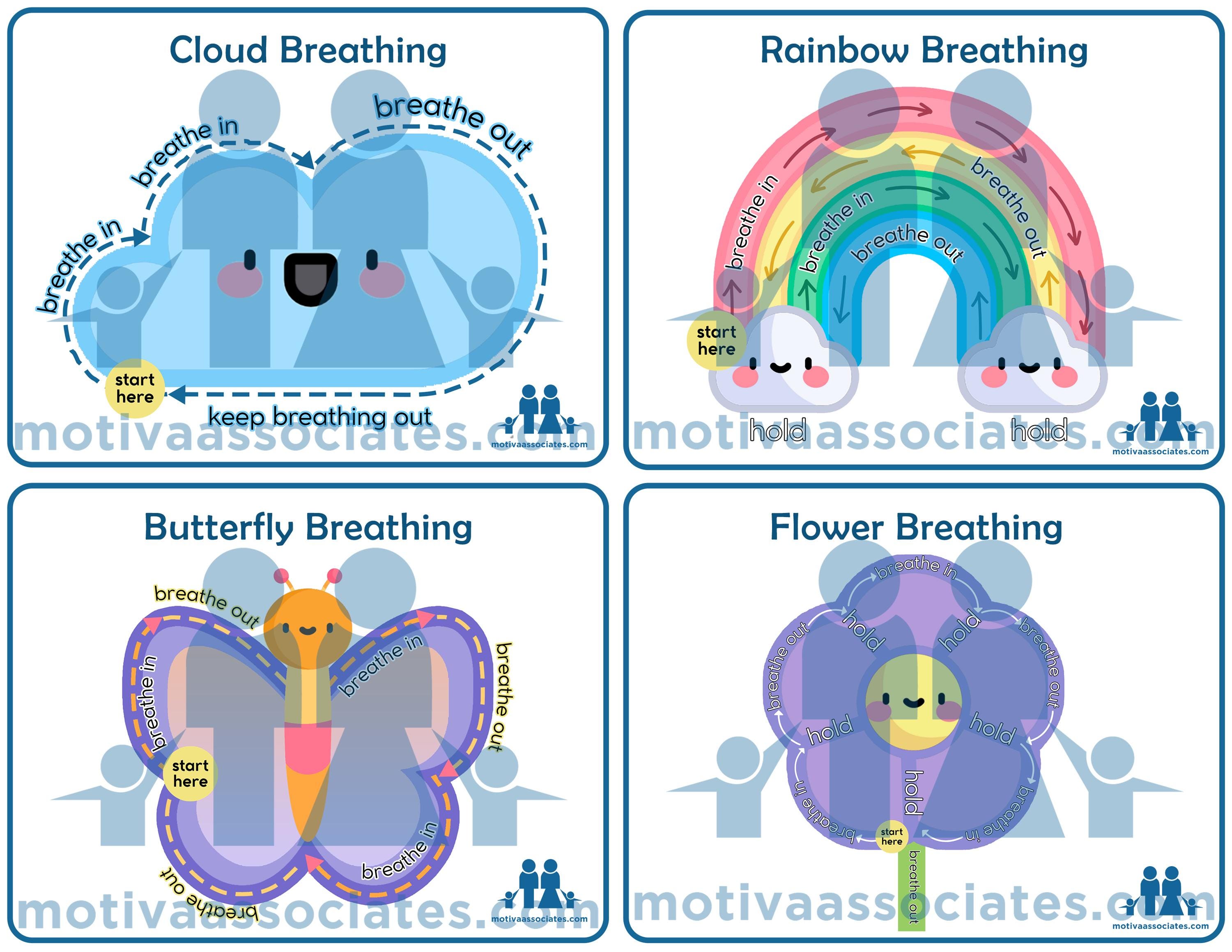 12 Mindfulness Breathing Cards – Printable PDF for Kids | Bilingual (EN ...