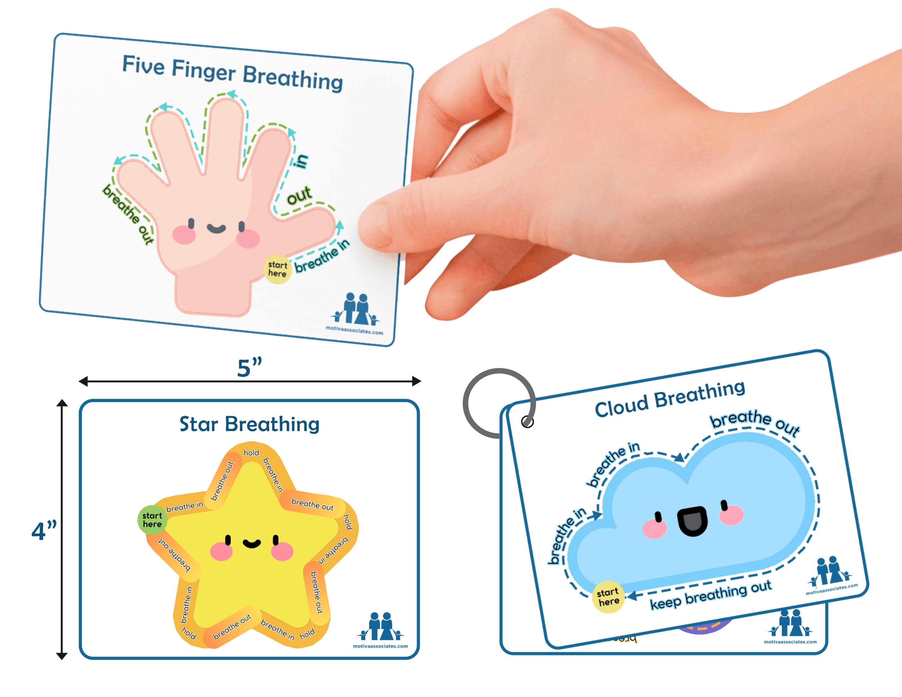 12 Mindfulness Breathing Cards – Printable PDF for Kids | Bilingual (EN ...