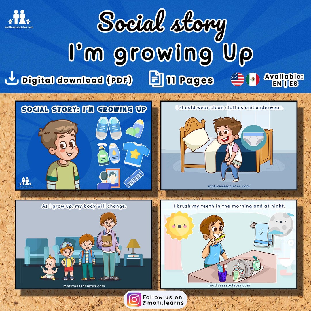 Social Story “i’m Growing Up” | Puberty & Hygiene Skills for Kids - Etsy