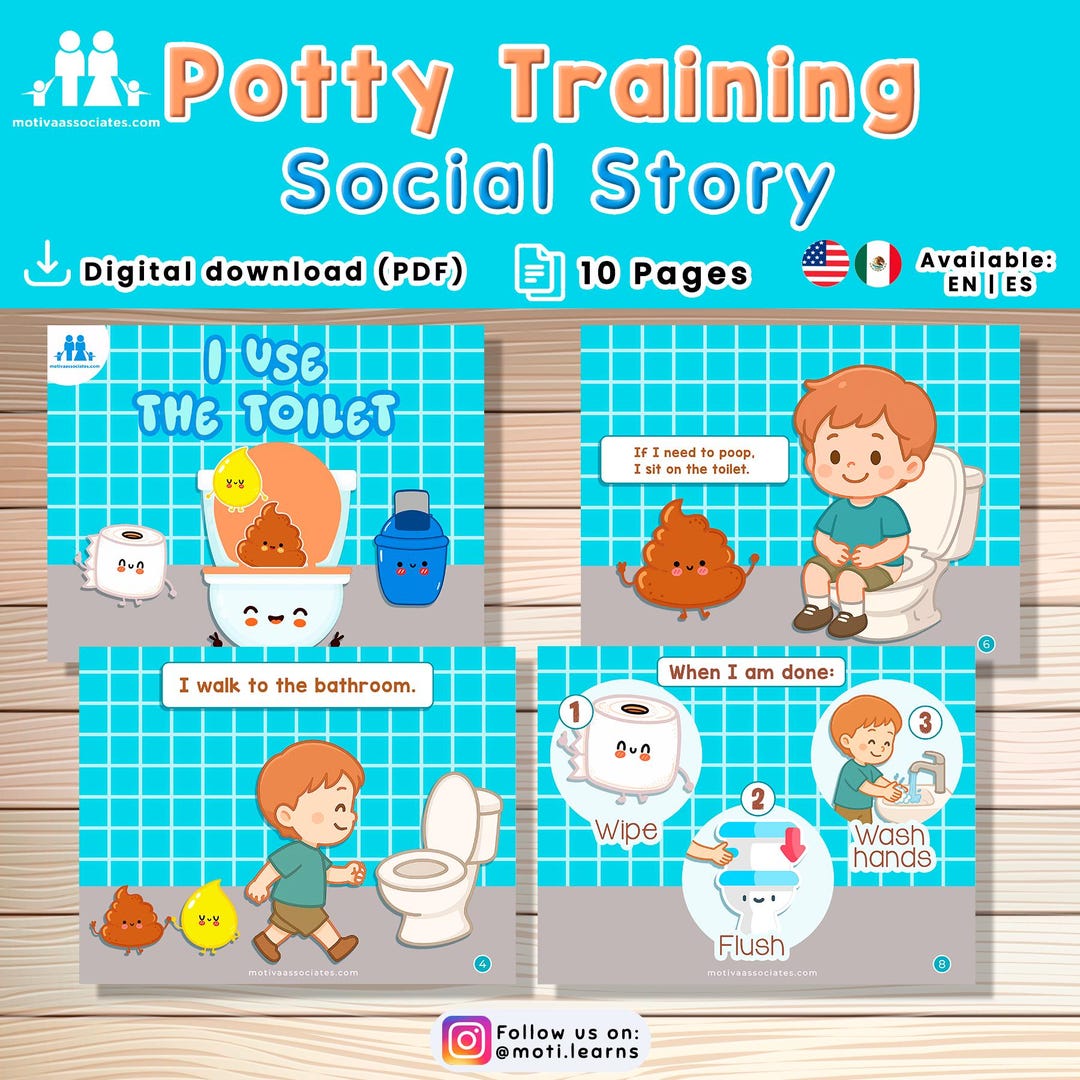 Potty Training Social Story | I Use the Toilet | Visual Story for Kids ...