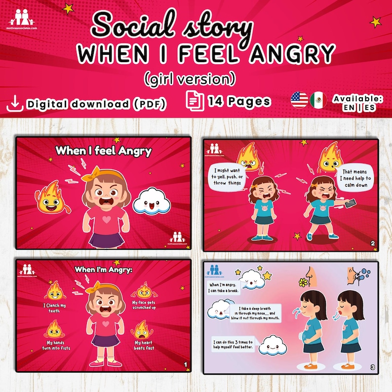 Social Story When I Feel Angry for Girls | Emotional Regulation ...