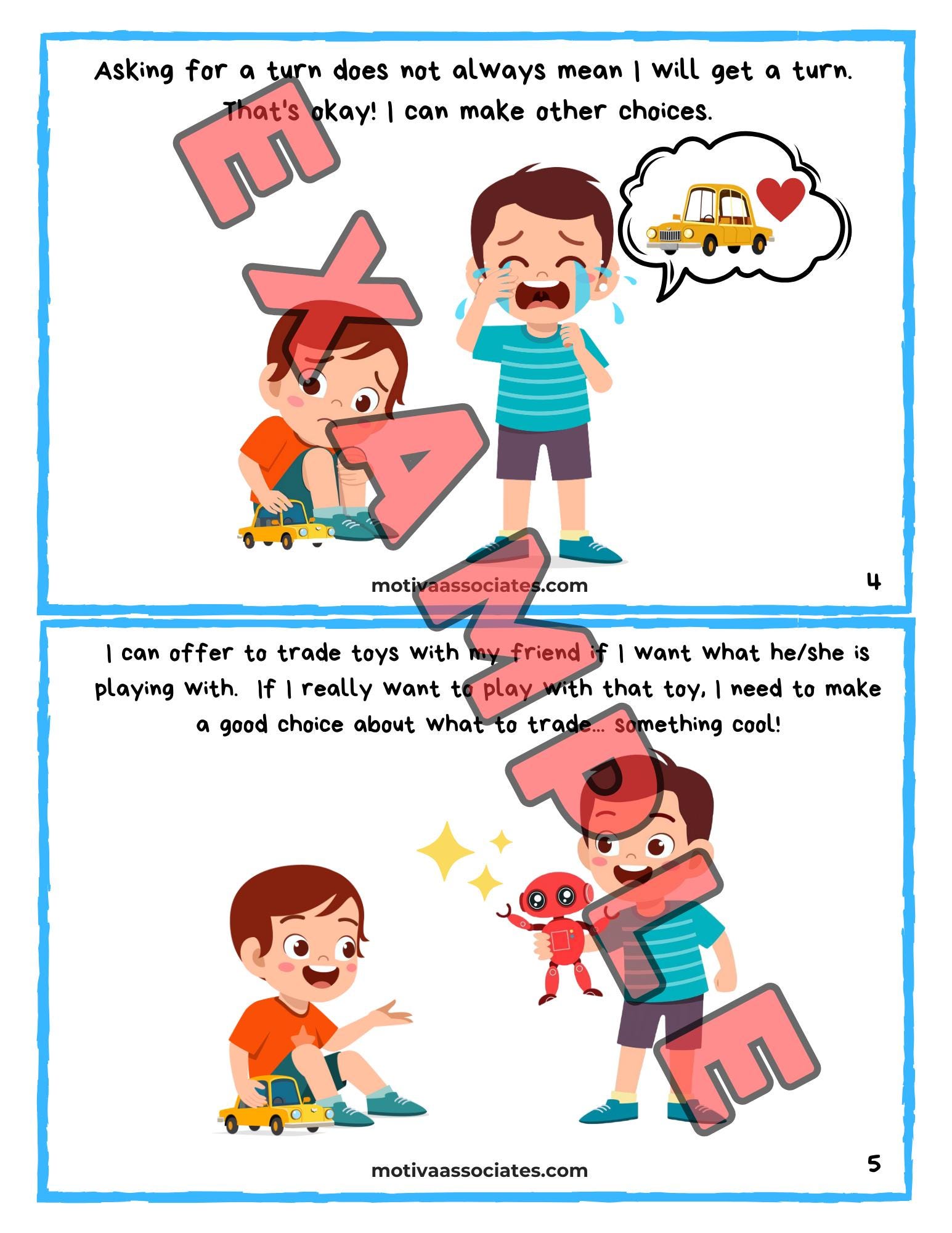 Social Story - Sharing and Taking Turns / Compartir Y Tomar Turnos ...