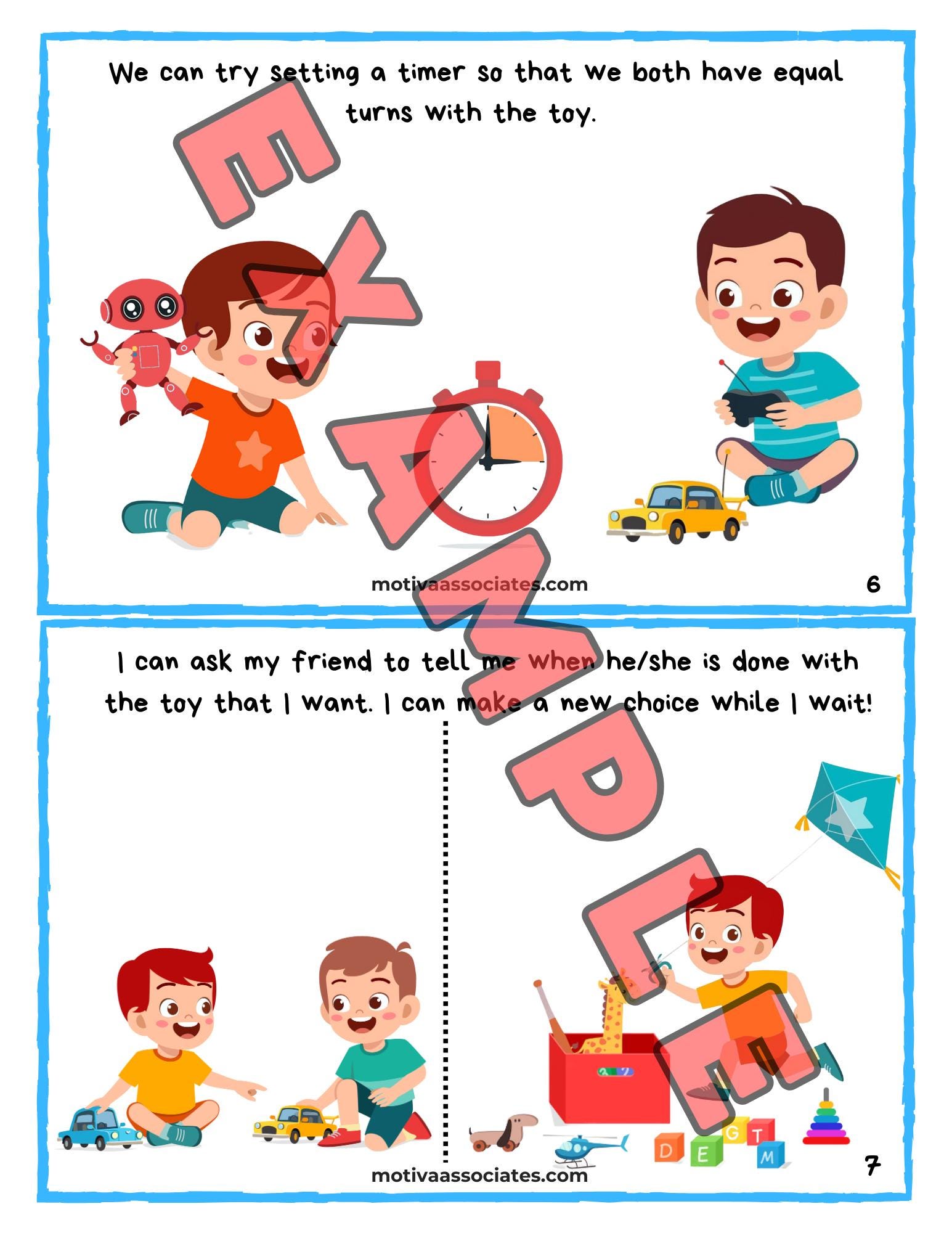 Social Story - Sharing and Taking Turns / Compartir Y Tomar Turnos ...