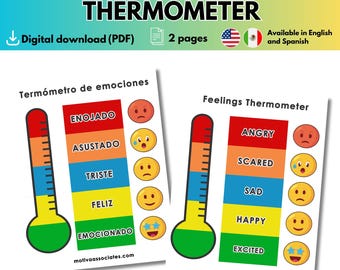 Anger Thermometer / Termometro De Enojo (english and Spanish) - Etsy