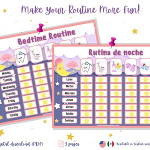 Bedtime Routine Chart Printable: Kids Daily Checklist (PDF) - Etsy