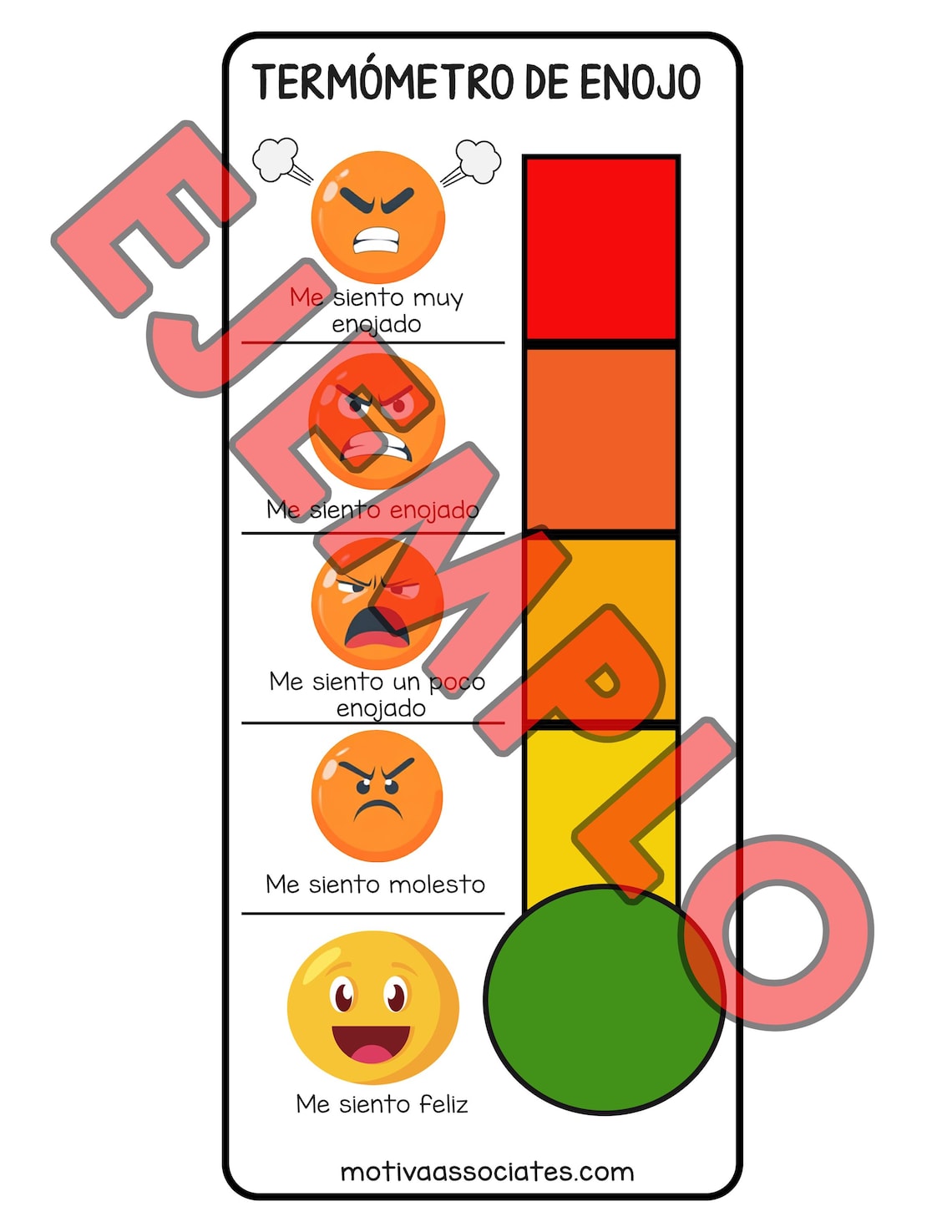 Anger Thermometer / Termometro De Enojo (english and Spanish) - Etsy