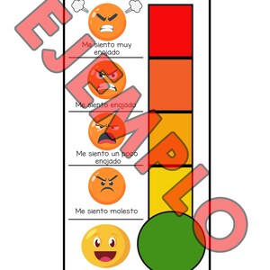 Anger Thermometer / Termometro De Enojo (english and Spanish) - Etsy