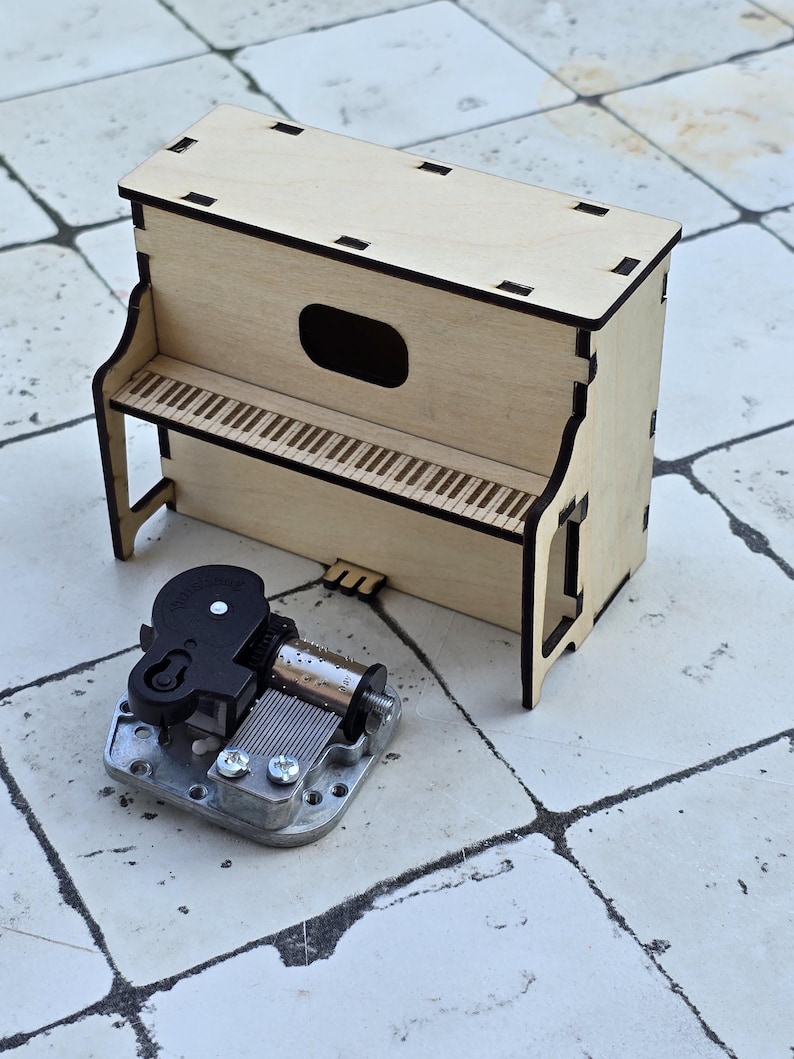 Mini Piano Music Box | Digital Laser Cut File | 3mm Material - Etsy