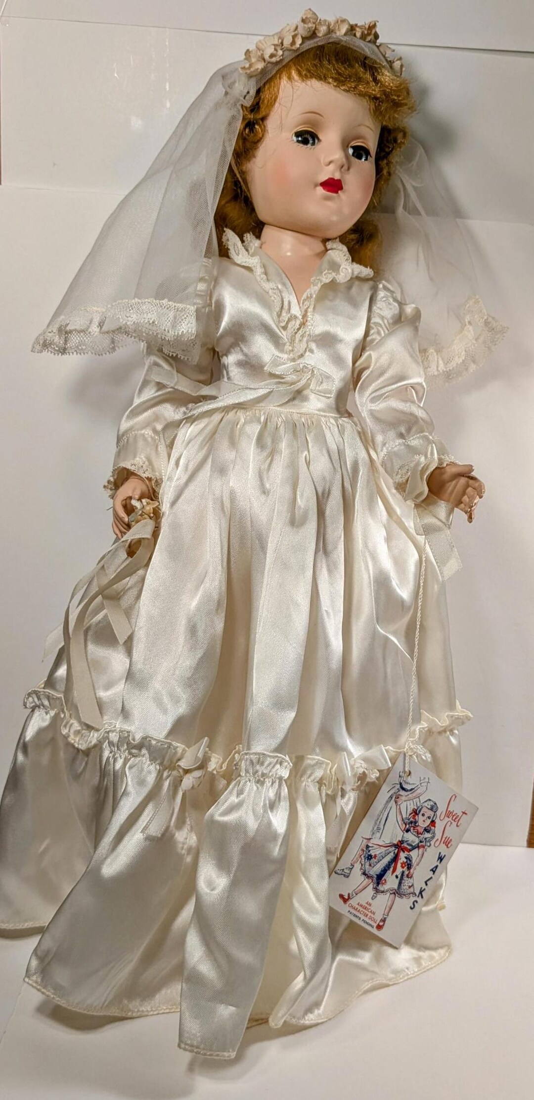 1950s American Character 18-inch Sweet Sue Walker Doll in Bridal Gown ...
